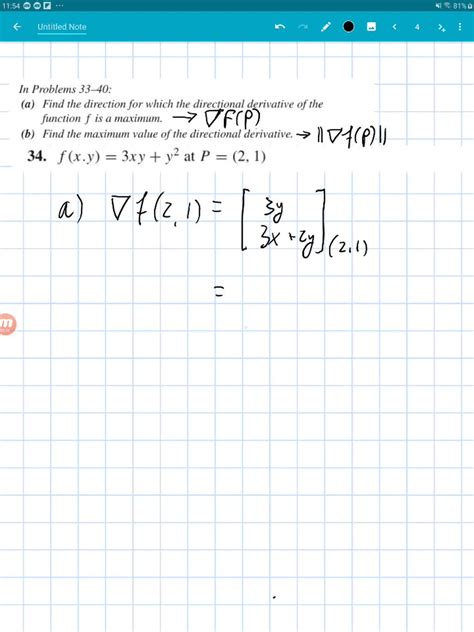 Solved A Find The Direction For Which The Directional Derivative Of The Function F Is A