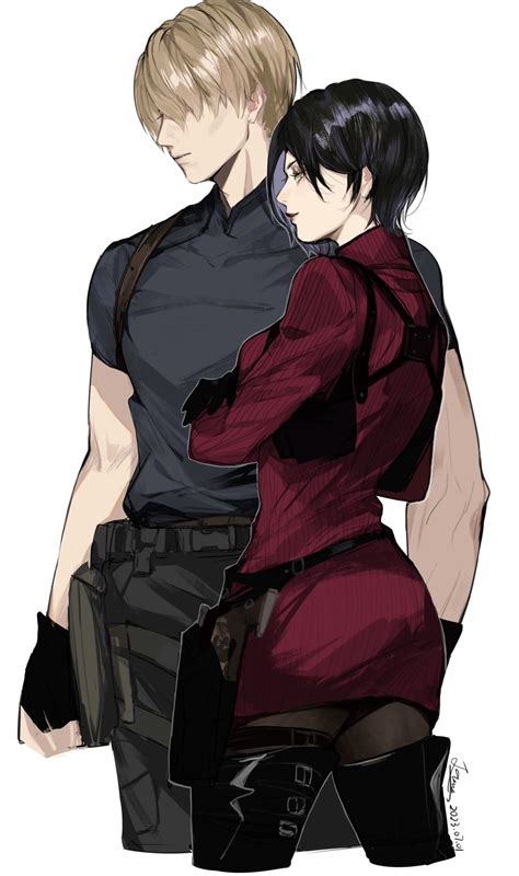 leon s. kennedy and ada wong (resident evil and 2 more) drawn by meow_(cindy738) | Danbooru