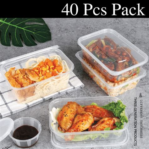 40 Pcs 750ml Budget Pp5 Microwavable Food Containers Darazlk
