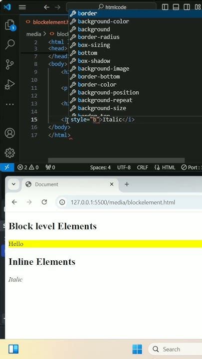 Block Level And Inline Elements In Html Block Level Elements Inline
