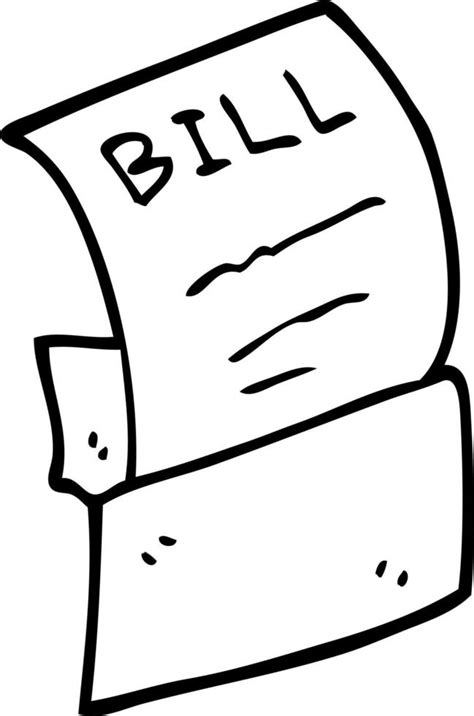 Line Drawing Cartoon Debt Bill 12188665 Vector Art At Vecteezy