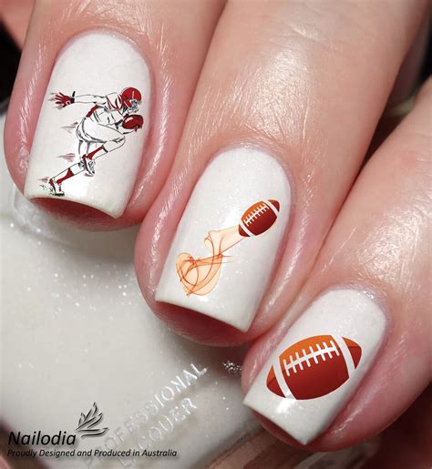 American Football Nail Art Decal Sticker Water Transfer Slider