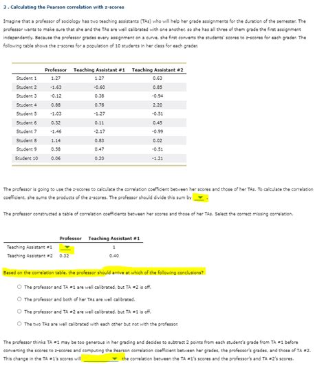 Solved Calculating The Pearson Correlation With Z Scores Chegg Com