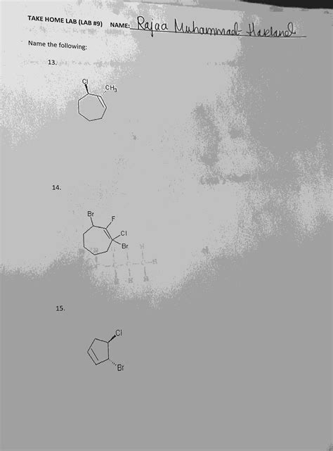 Solved Take Home Lab Organic Chemistry