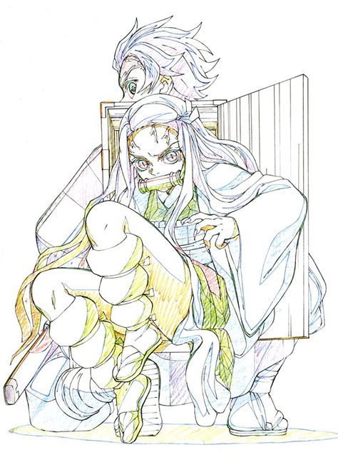 Tanjiro And Nezuko Keyframe Kny Anime Drawing Books Character Design Animation Reference
