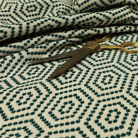 New Gorgeous Teal Colour Modern Geometric Pattern Chenille Upholstery