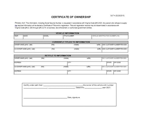 47 Certificate Of Ownership Templates Instant Download