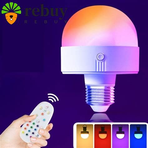 ซื้อซ้ํา หลอดไฟ Rgb ยูเอสบี ชาร์จด้วยหลอดไฟฉุกเฉินระยะไกล ไฟบรรยากาศ 5ว ฐานที่ถอดออกได้ลดแสง