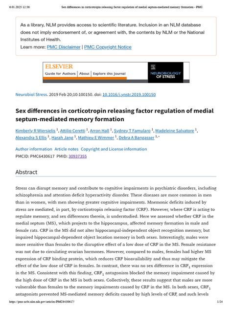 Sex Differences In Corticotropin Releasing Factor Regulation Of Medial Sex Differences In Corticotropin Releasing Factor Regulation Of Medial