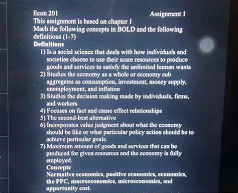Solved Econ 201 Assignment 1 This Assignment Is Based On Chegg
