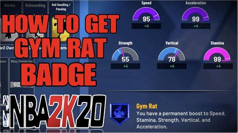 NBA 2K20 UNLOCKING GYM RAT BADGE FASTEST EASIEST METHOD YouTube