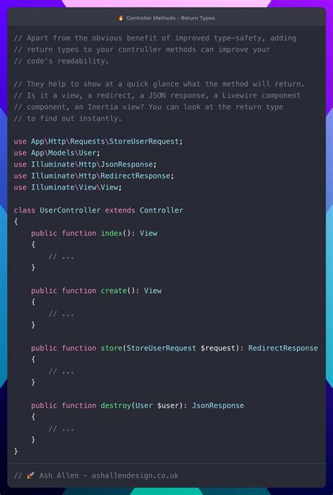 I Love Using Return Types In My Laravel Controllers I Like Being Able To Look At A Controller