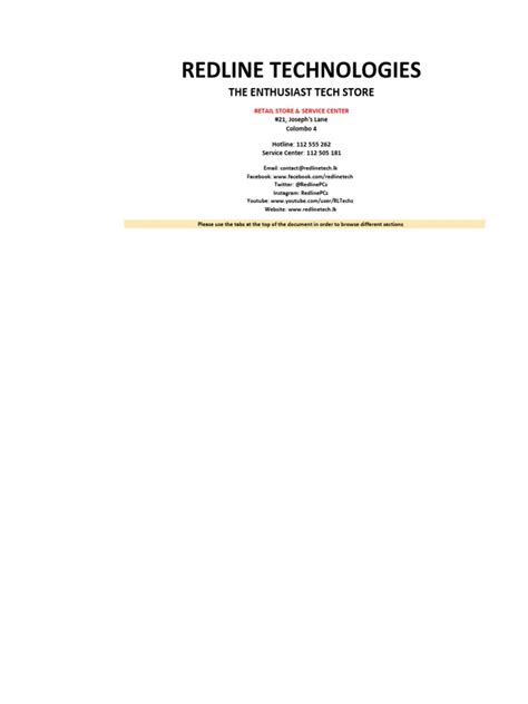 Redline Technologies Price List Download Free Pdf Laptop
