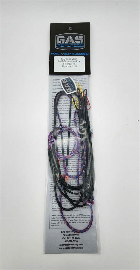 Bowtech Sentinel Flx Patriot With Black Serving Gas Bowstrings
