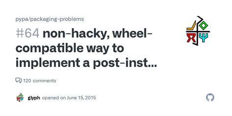 non hacky wheel compatible way to implement a post install hook
