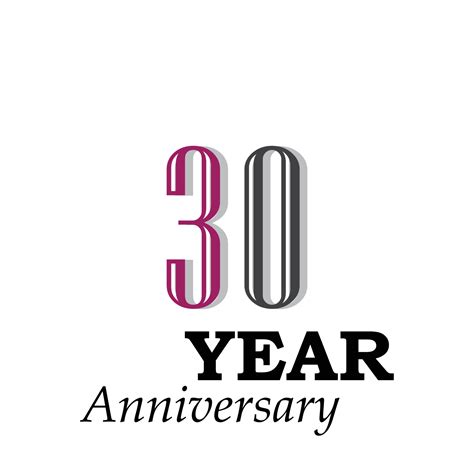 30 Years Anniversary Celebration Color Vector Template Design