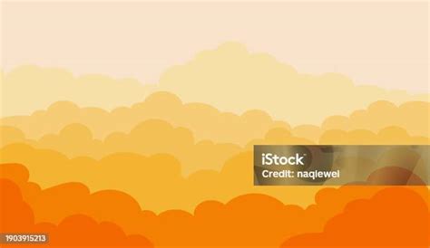 벡터 구름과 하늘 파노라마 태양 포스터 전단지에 대 한 풍경 배경 디자인 평면 만화 엽서 가리기에 대한 스톡 벡터 아트 및 기타