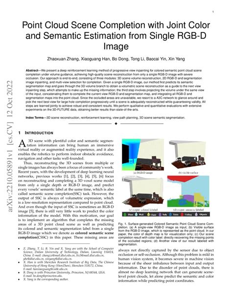 Point Cloud Scene Completion With Joint Color And Semantic Estimation From Single Rgb D Image