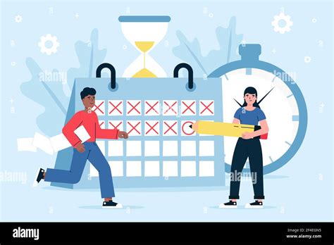 Flat Hand Drawn Time Management Illustration Vector Illustration Stock Vector Image And Art Alamy