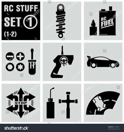 Rc Vector Black Icon Set 1 Stock Vector Royalty Free 97202501