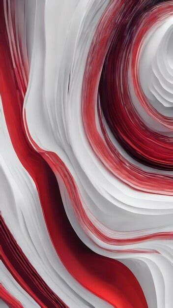 Abstract Composition Of Red Waveforms Against A White Digital Background Creating A Visually