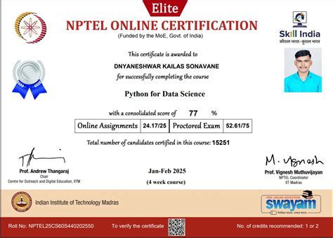 nptel iitmadras pythonfordatascience datascience lifelonglearning