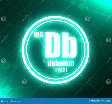 Dubnium Chemical Element Symbol On Blue Gradient Background Royalty