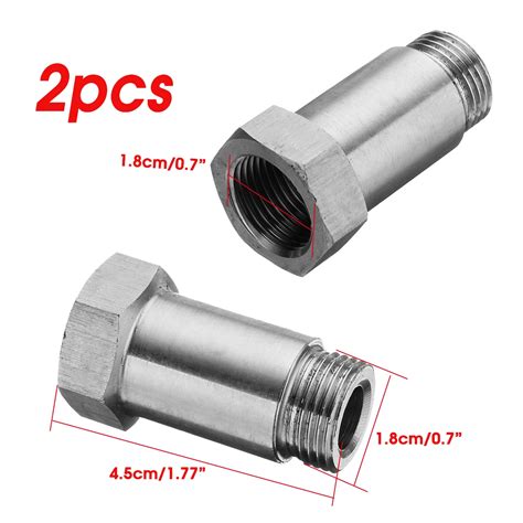 2pcs Set O2 Oxygen Sensor Extender Extension Spacer Bung Hho Adapter