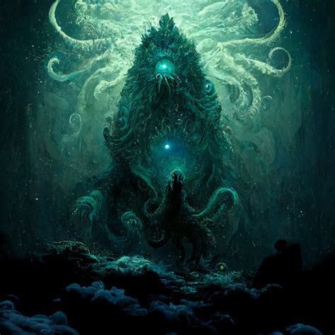Ai Generated Art Created Using The Tags Cthulhu Emerging From The