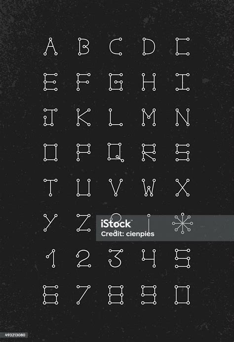 알파벳 글자 기하 세트 현대적이다 간단한 꺾은선형 0명에 대한 스톡 벡터 아트 및 기타 이미지 0명 2015년 가냘픈 Istock