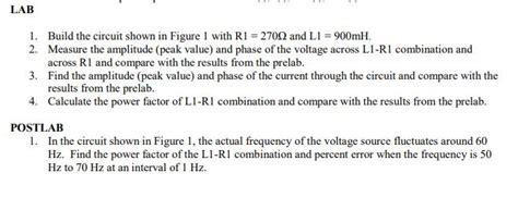 Solved PRELAB L Consider The Circuit Shown In Figure I Chegg