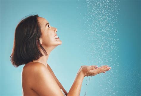 Premium Photo Shower Woman And Water Splash In Studio For Cleaning