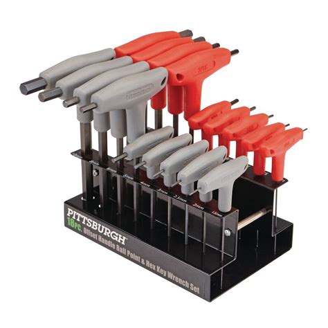 Sae And Metric T Handle Ball End Hex Key Set 18 Piece
