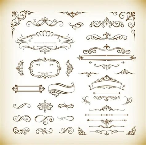 Classical Decorative Design Elements Vector Set Vectors Graphic Art Designs In Editable Ai Eps