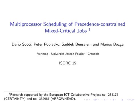 Pdf Slides Multiprocessor Scheduling Of Precedence Constrained Mixed Critical Jobs