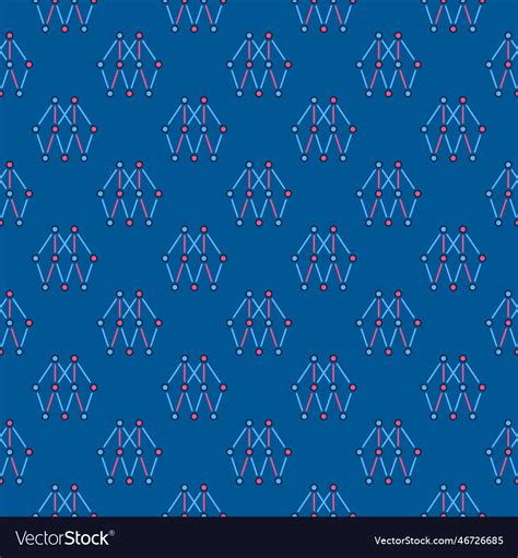 Ai Neural Network Concept Colored Seamless Pattern