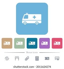 Flashing Ambulance Car Side View Multi เวกเตอรสตอก ปลอดคาลขสทธ