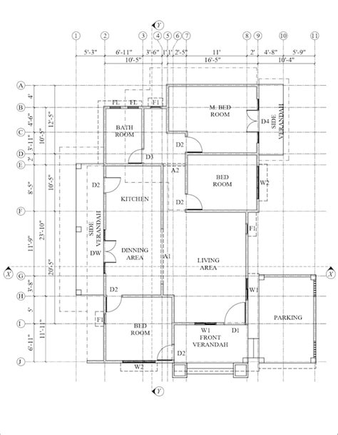 Draw House Plans Architectural Drawings Autocad 2d Floor Plan By