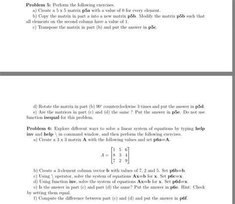 Solved Problem 5 Perform The Following Exercises A Create