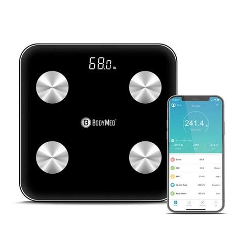 Bodymed Bluetooth Body Fat Smart Scale Syncs With Smartphone App