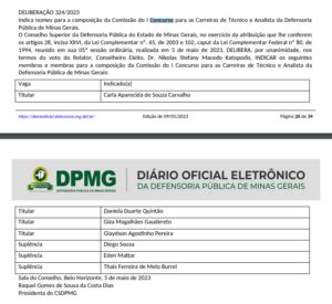 Concurso DPE MG comissão formada para novo edital