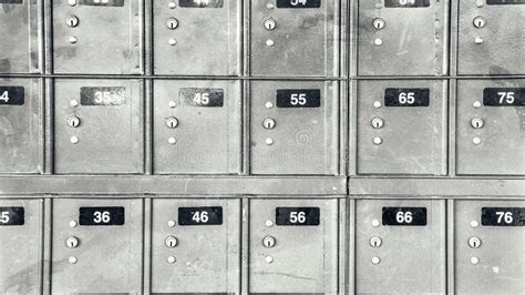 Numbered Red Safe Boxes Exterior Safety Concept Stock Image Image Of