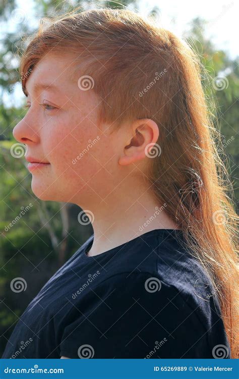 Rebel Redhead 1 Stock Image Image Of Beautiful Mullet 65269889