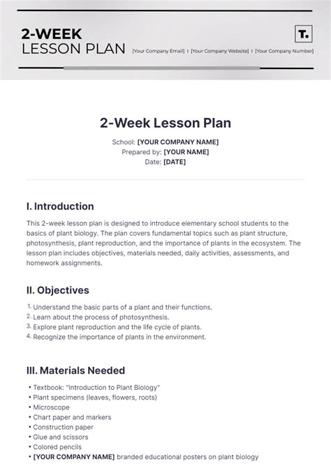 Free Weekly Lesson Plan Templates Editable And Printable