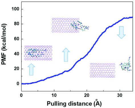 Potential Of Mean Force Pmf Computed From Ten Pullings By Md Download Scientific Diagram