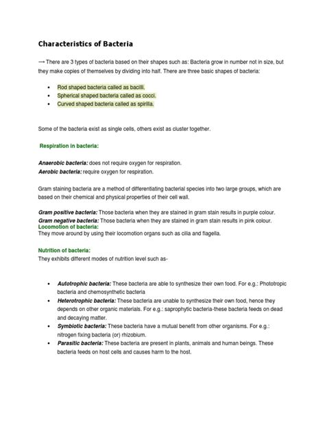 Igcse Biology Revision Bacteria Pdf Bacteria Cell Biology