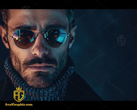 عکس عینک دودی با موضوع مردی با عینک گرد آفتابی