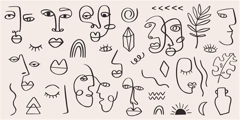 Download Continuous Line Drawing Abstract Face Seamless Pattern For Free Artofit