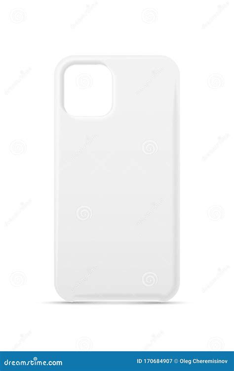 Single Empty Phone White Cover Case Mockup Design Stock Vector