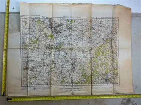 Original Ww2 British Army Os Map Of England War Office Oxford